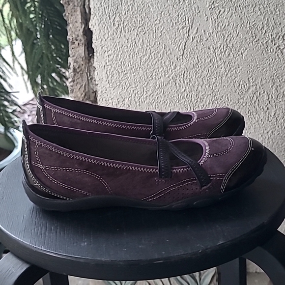 Clarks | Shoes | Clarks Privo Purple Sporty Leather Ballet Flats Size 7 ...